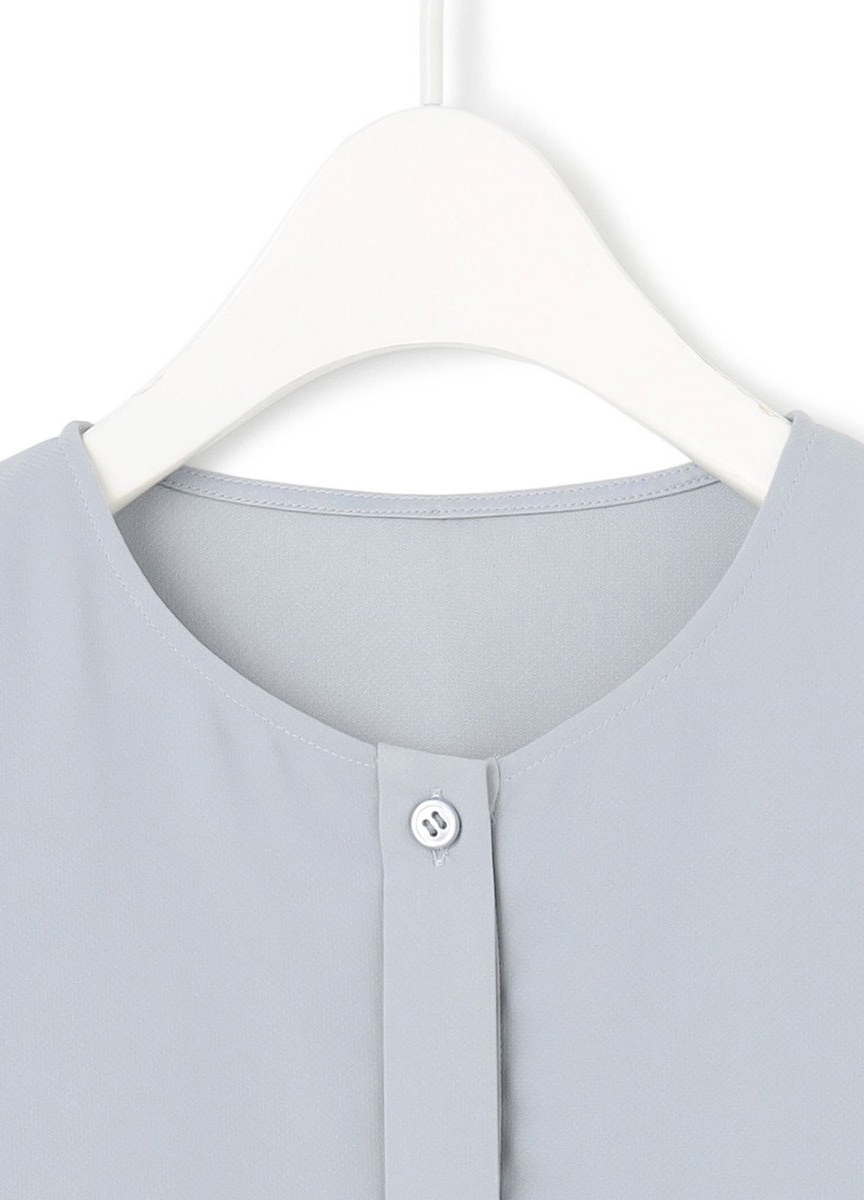 BackSatin圓領剪接襯衫